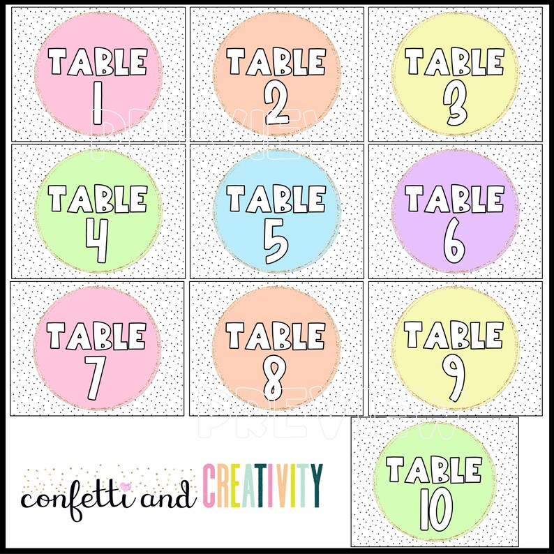 Table Numbers for the Classroom Pastel Classroom Decor - Etsy