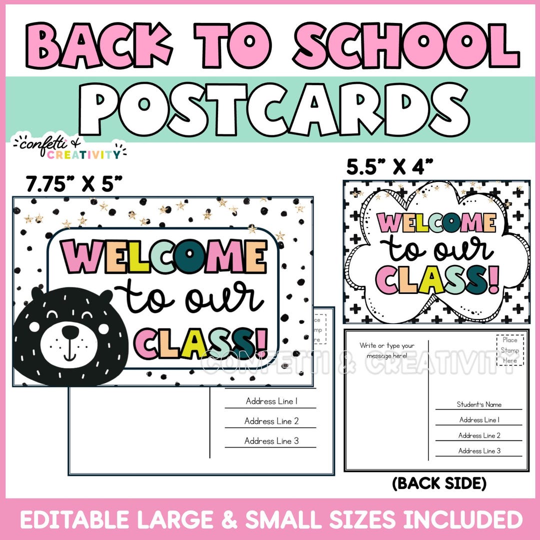 Bright Classroom Postcards for Students | Colorful Student Mail ...
