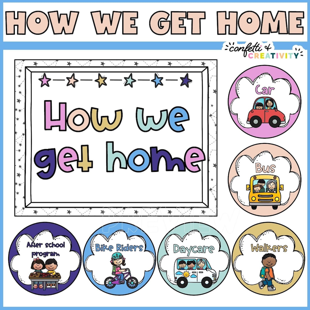 Elementary Classroom Dismissal Chart: Editable How We Get Home Display ...