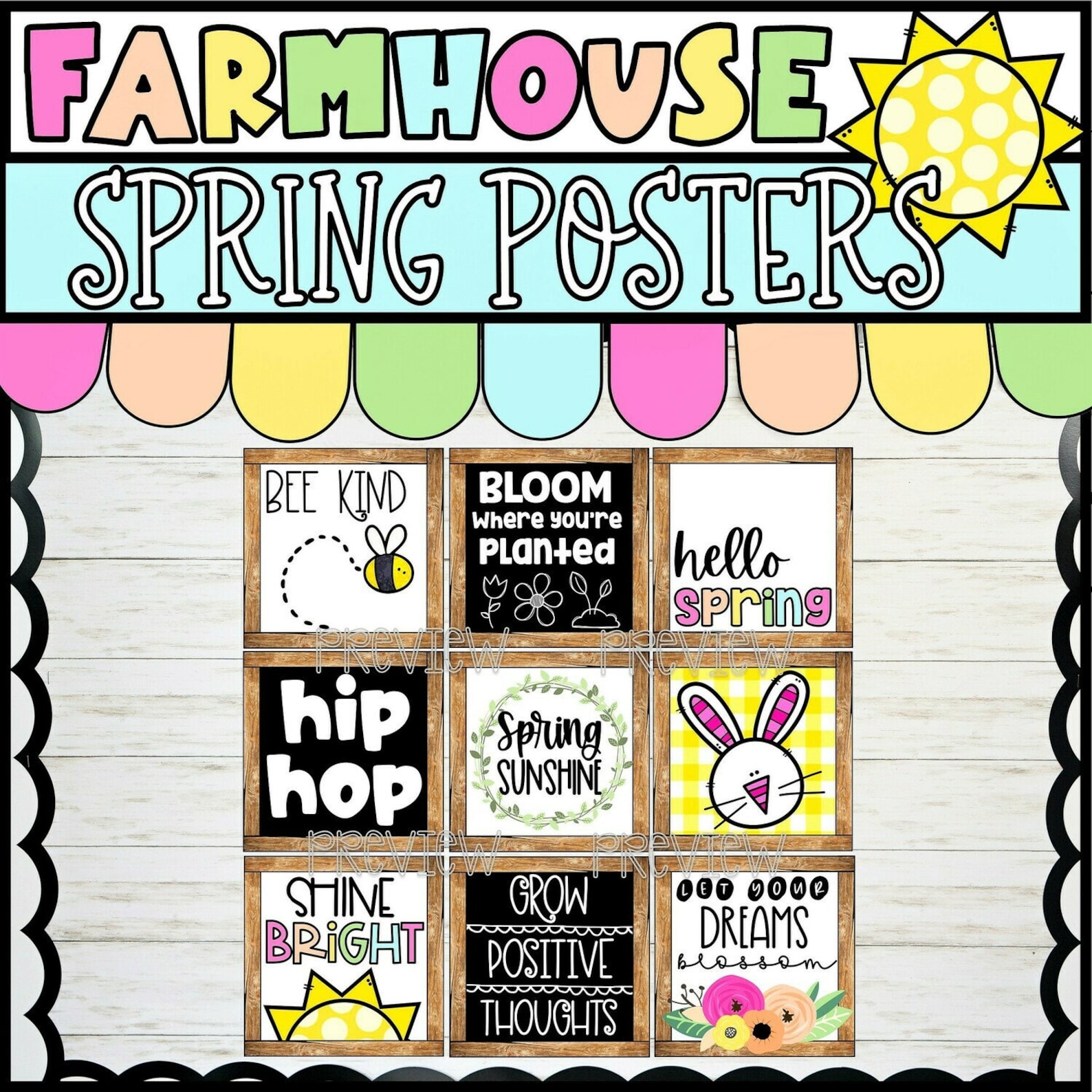 FARMHOUSE Classroom Holiday Posters Bundle Classroom Decor - Etsy