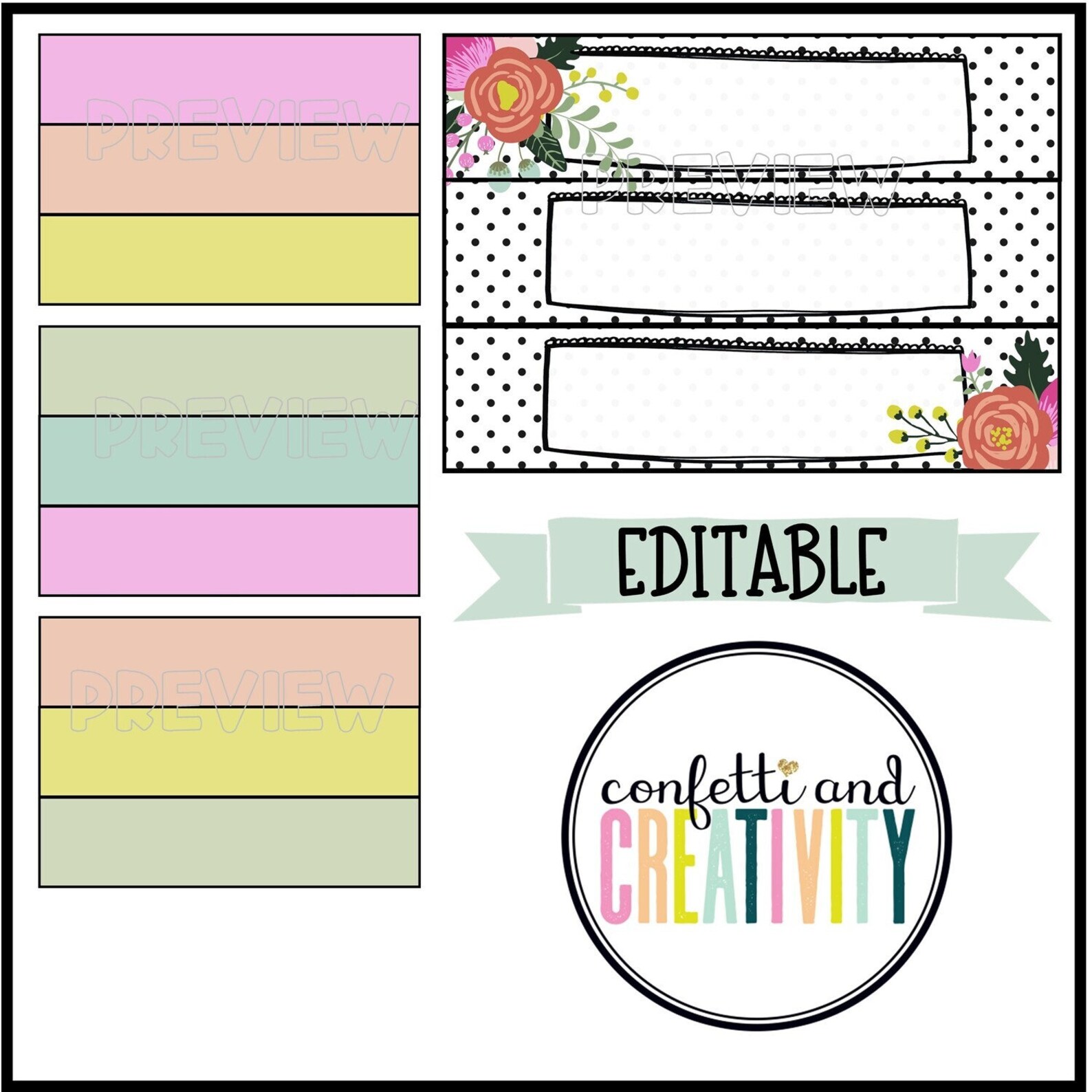 10 Drawer Cart Labels for the Classroom Floral Farmhouse - Etsy