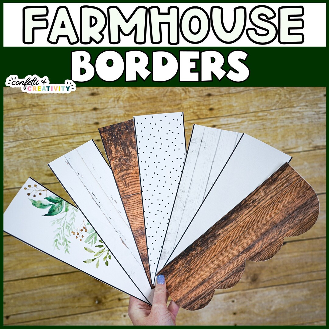 PRINTABLE Farmhouse Bulletin Board Borders | Bulletin Board Display ...