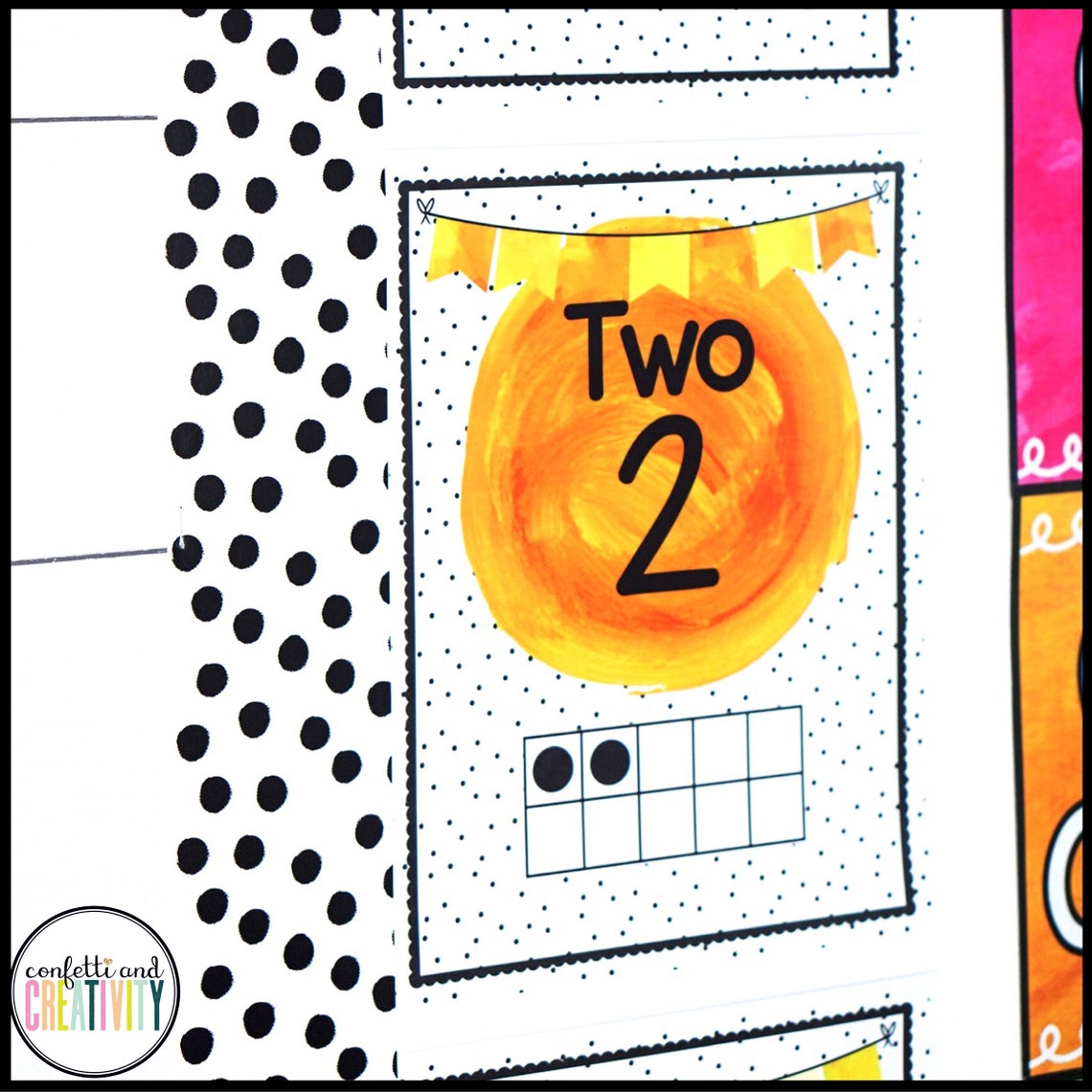 Classroom Number Posters With Ten Frames 0-20 Watercolor - Etsy