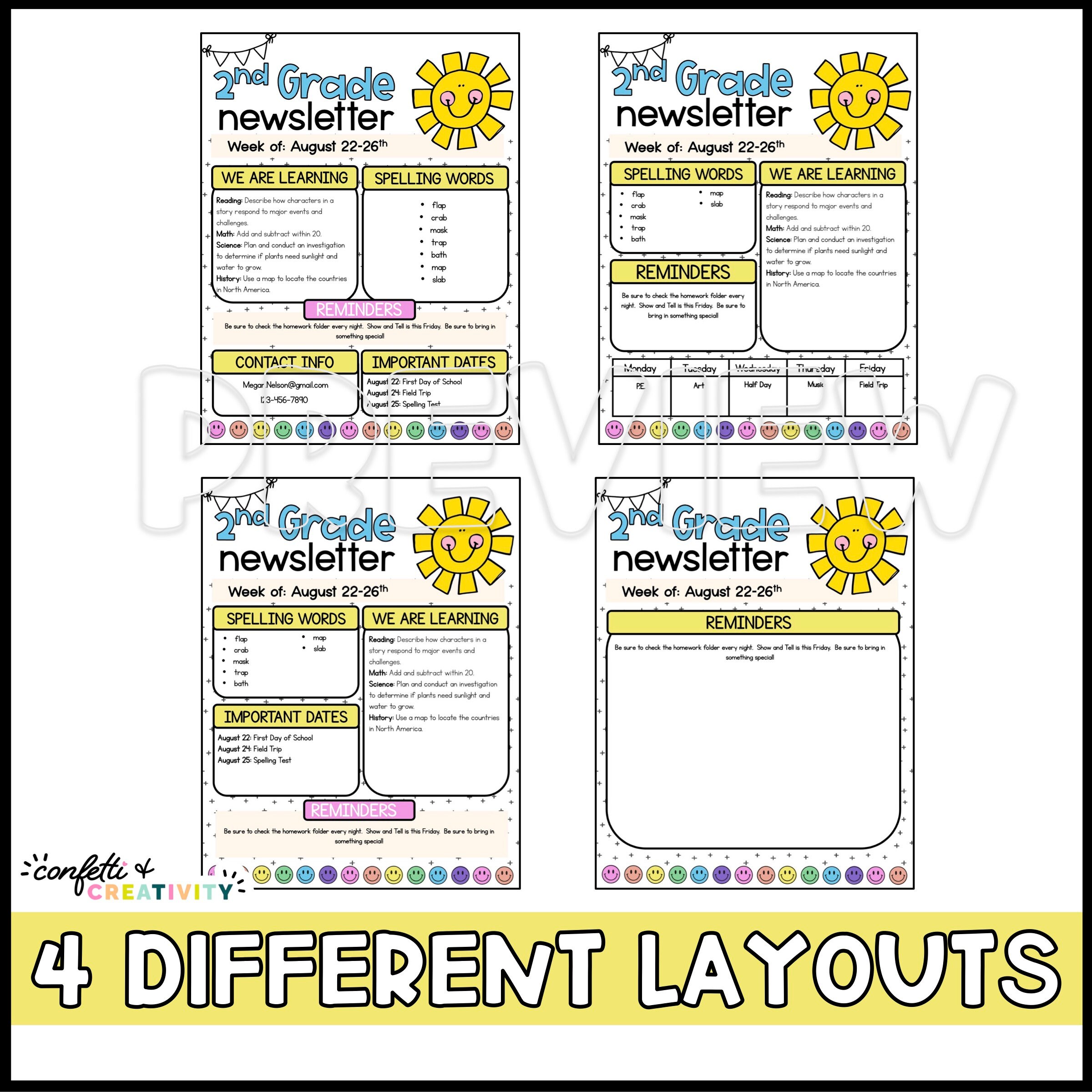 Editable Bright Classroom Newsletter Template (digital Download) - Etsy