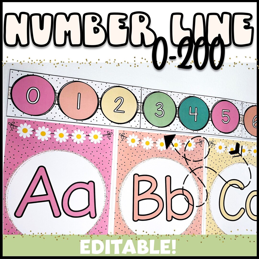 Retro Classroom Number Line | Colorful Classroom Decor | Number Line ...