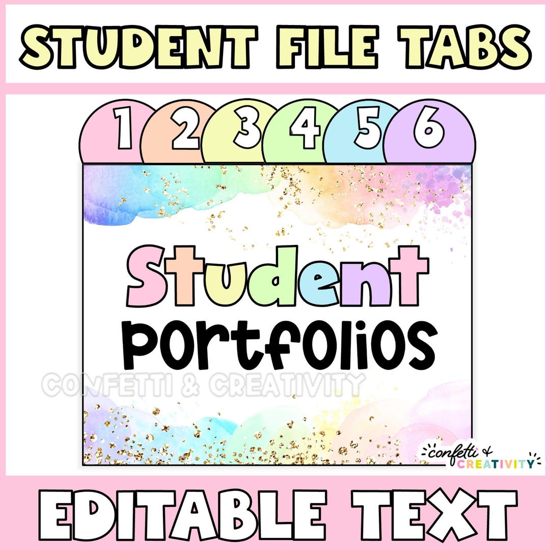 Pastel Student File Tabs: Editable Classroom Organization (digital ...