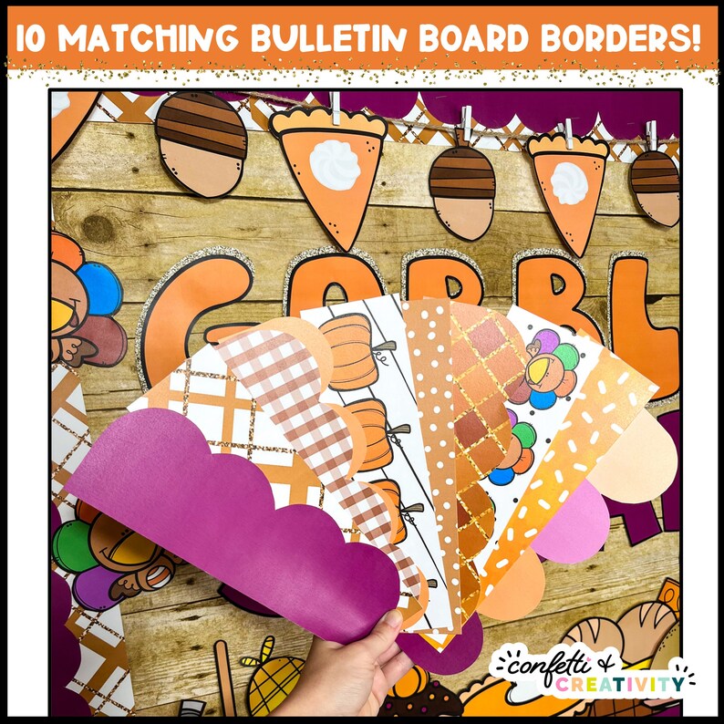 Thanksgiving Gobble Squad Bulletin Board Kit: November Classroom Decor ...