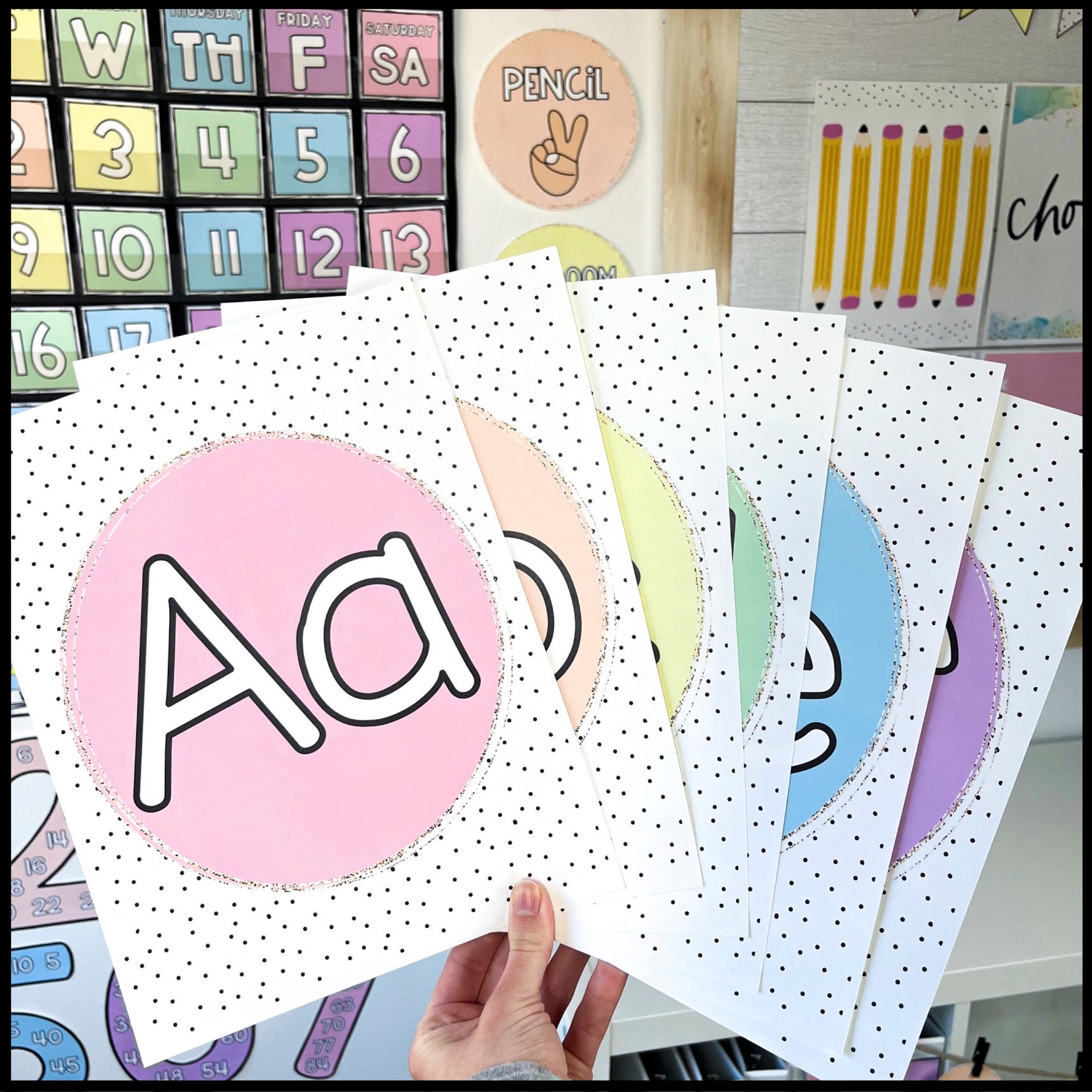 Pastel Classroom Alphabet Posters: A-Z Printable Decor (digital ...