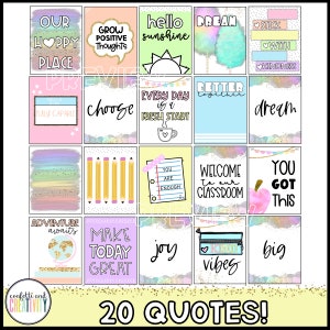 Pastel Classroom Quote Posters | Classroom Quotes | Colorful Classroom ...