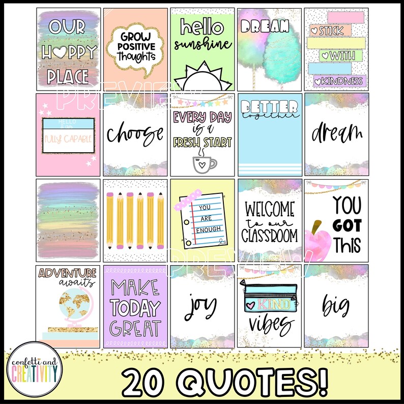 Pastel Classroom Quote Posters Classroom Quotes Colorful - Etsy