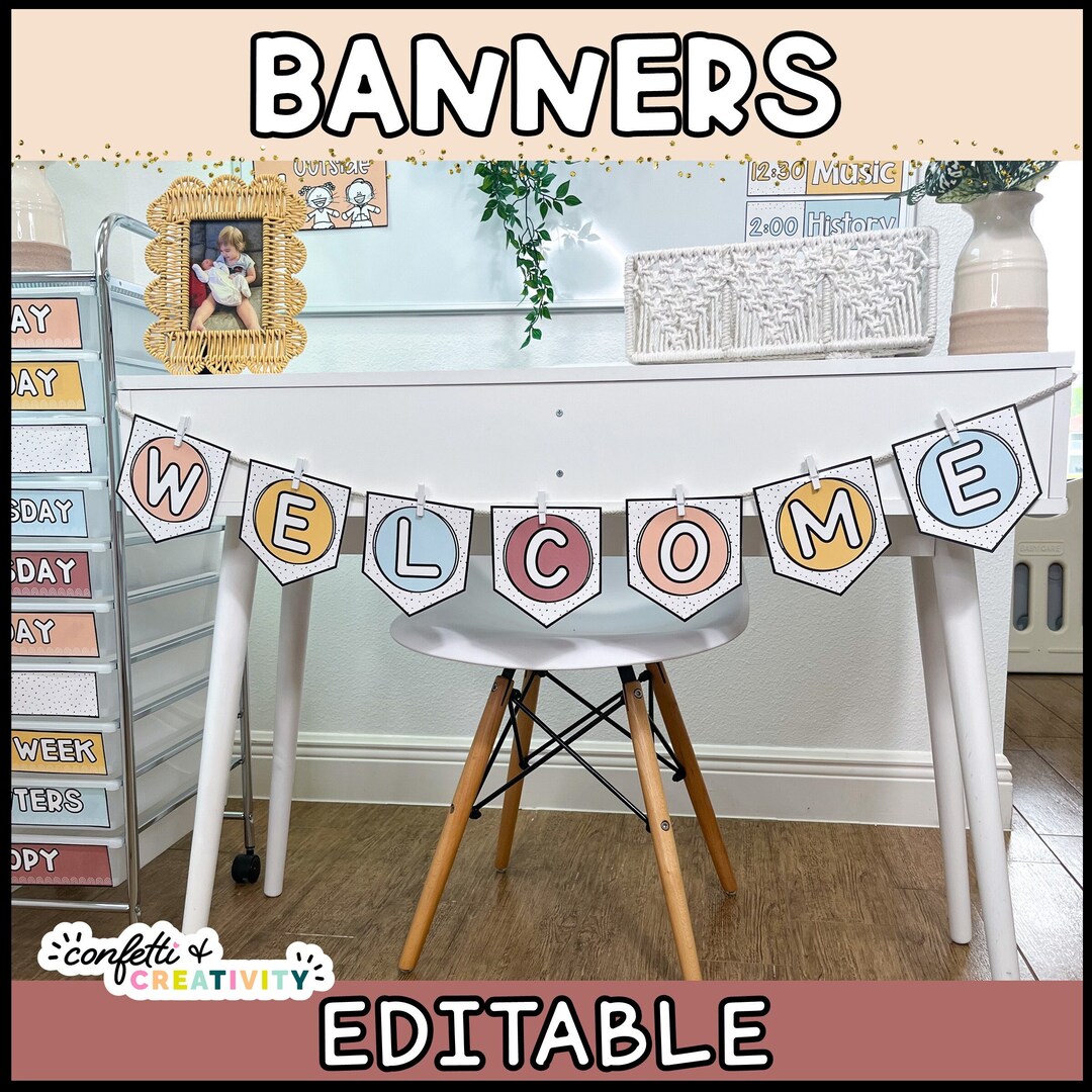 Editable Classroom Welcome Banner | Neutral Classroom Decor | Classroom ...