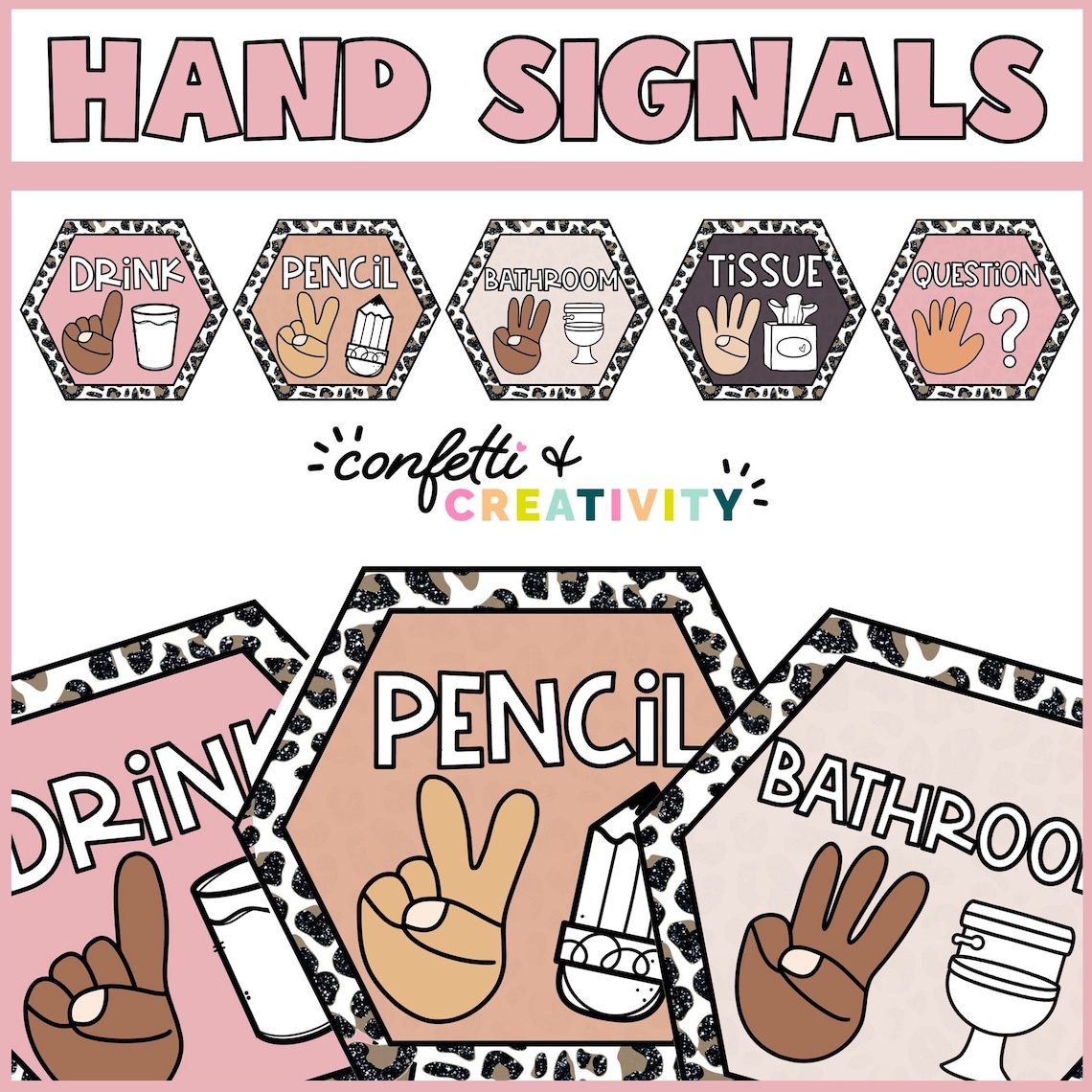 Boho Classroom Hand Signal Posters: Neutral Decor (digital Download) - Etsy