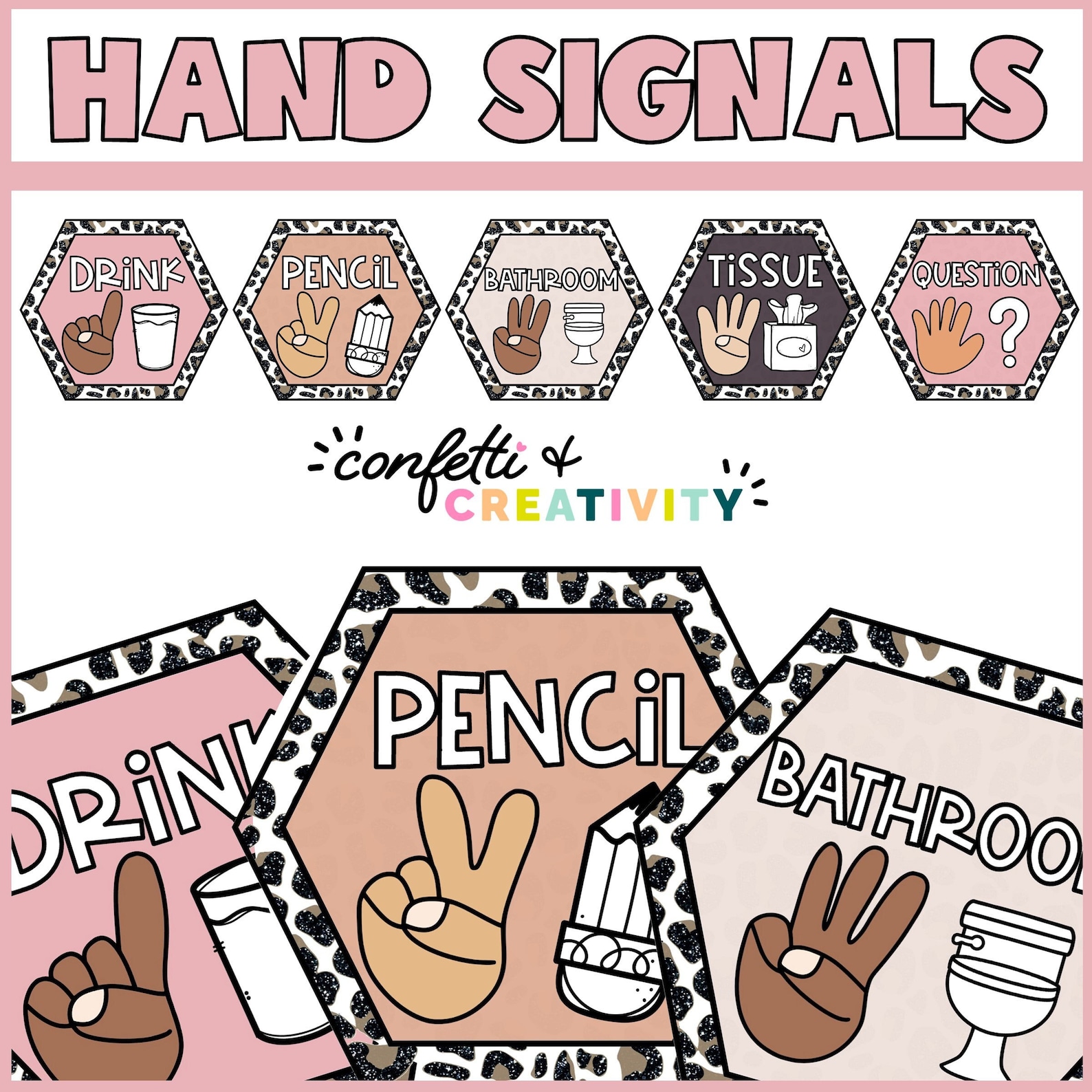 Boho Classroom Hand Signal Posters: Neutral Decor (digital Download) - Etsy