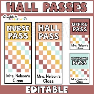 PRINTABLE Classroom Hall Passes | Personalized Classroom Hall Pass | Teacher Lanyard Classroom ...