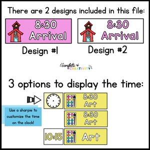 Bright Visual Classroom Schedule Cards: Editable, Elementary (digital ...
