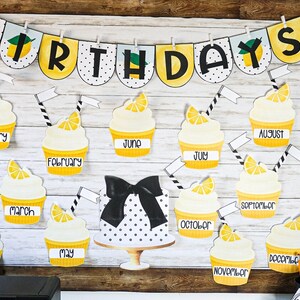 Lemon Classroom Birthday Display | Classroom Birthday Board | Birthday ...