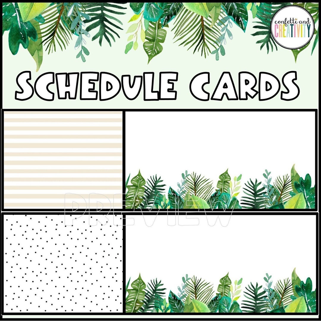 Tropical Classroom Schedule | Editable Classroom Schedule | Tropical ...