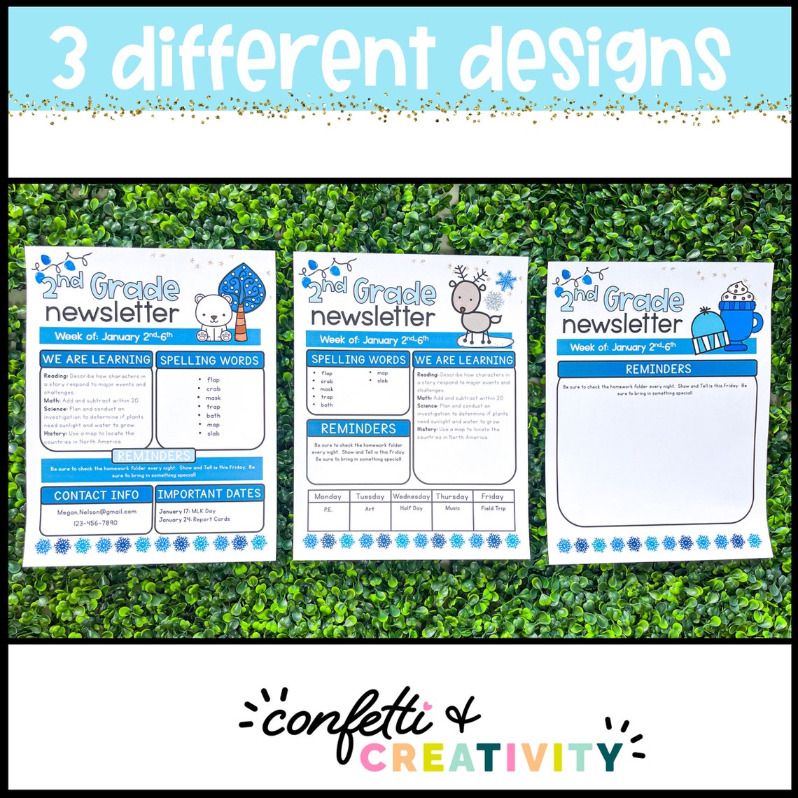 Editable Winter Classroom Newsletter Template: January School Flyer ...