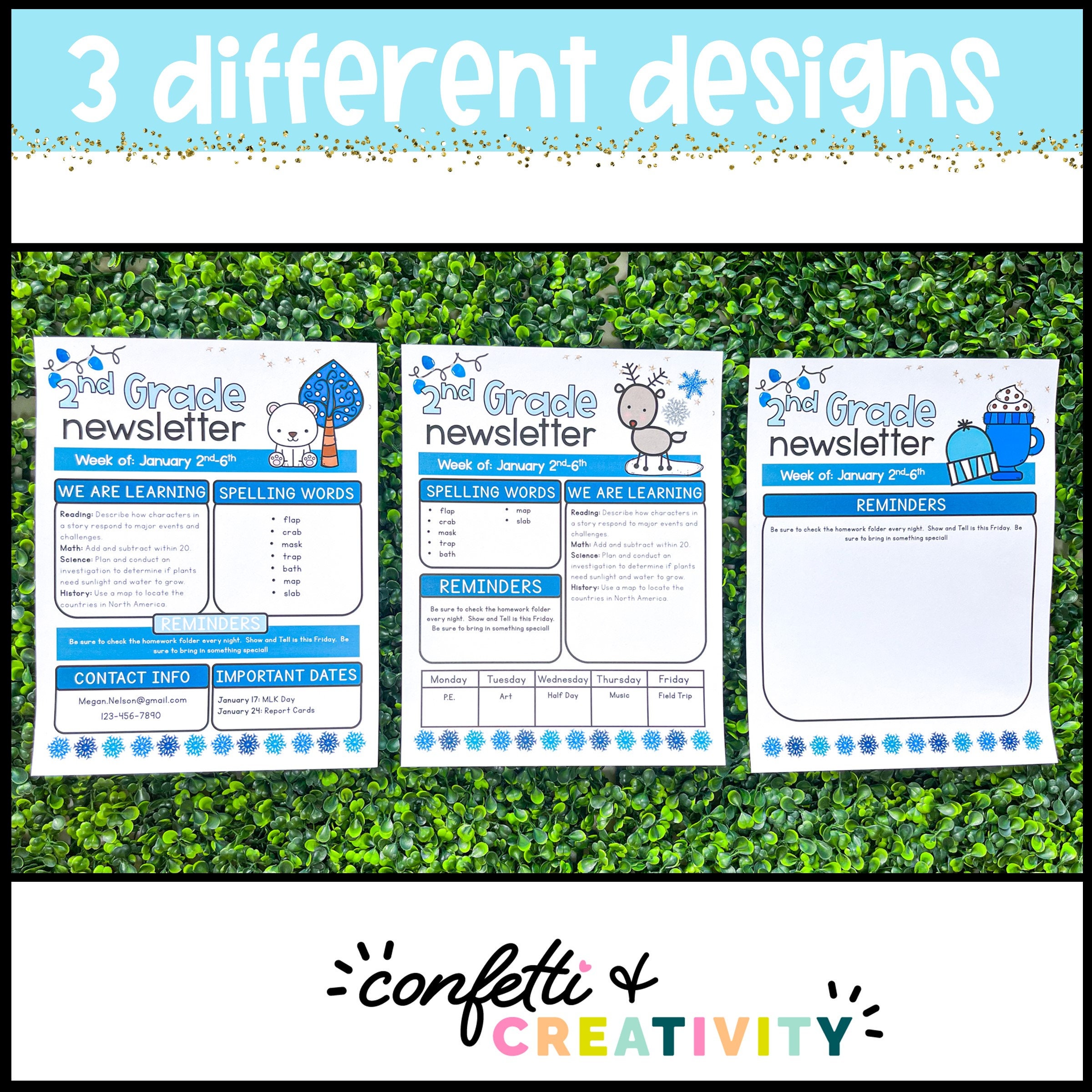 Editable Winter Classroom Newsletter Template: January School Flyer ...