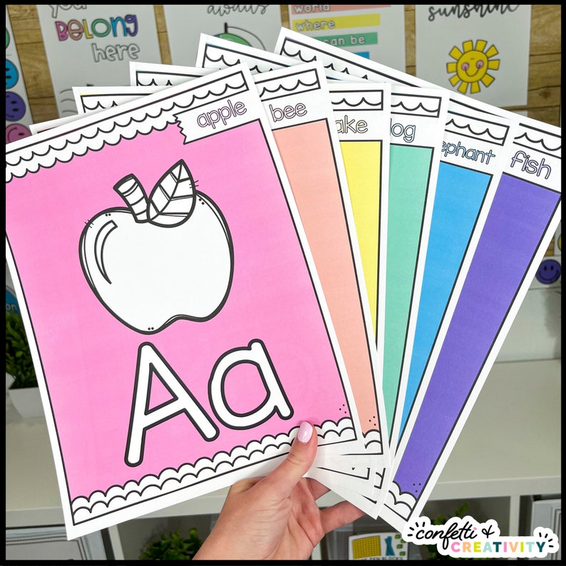 Bright Picture Alphabet Posters: Elementary Classroom Decor (digital ...