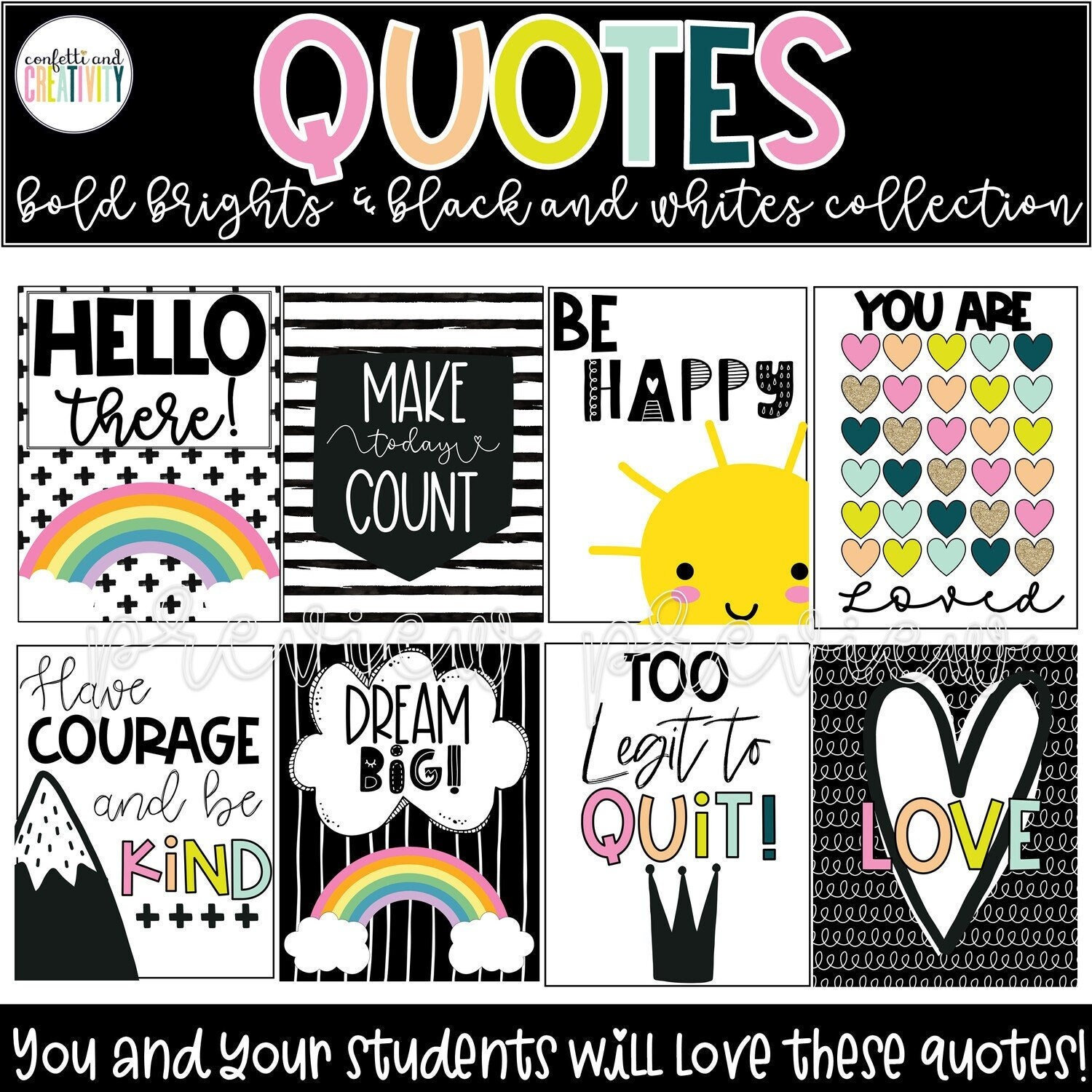 Bold Brights Classroom Quote Posters Classroom Quotes - Etsy