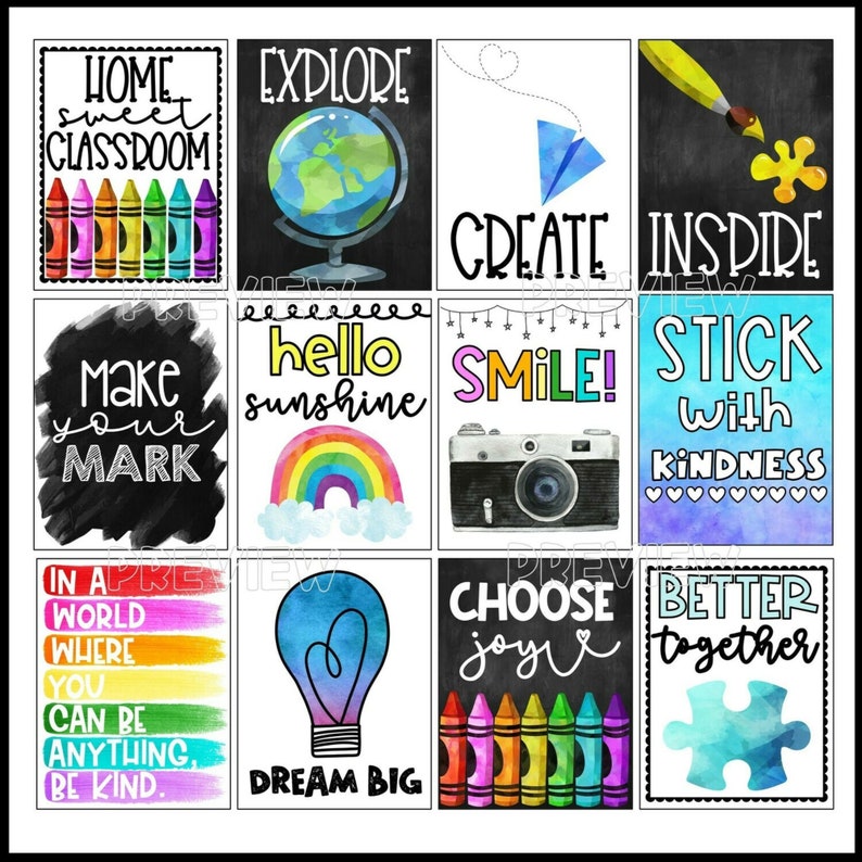 Printable Classroom Quote Posters: Growth Mindset Elementary Decor ...