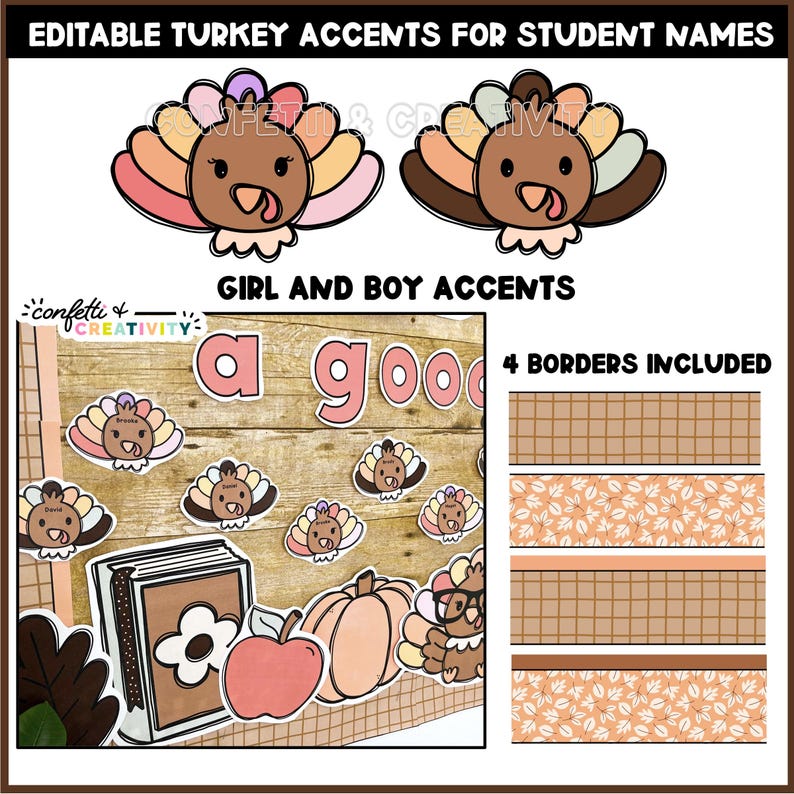 Thanksgiving Reading Bulletin Board: Fall Classroom Decor (digital ...