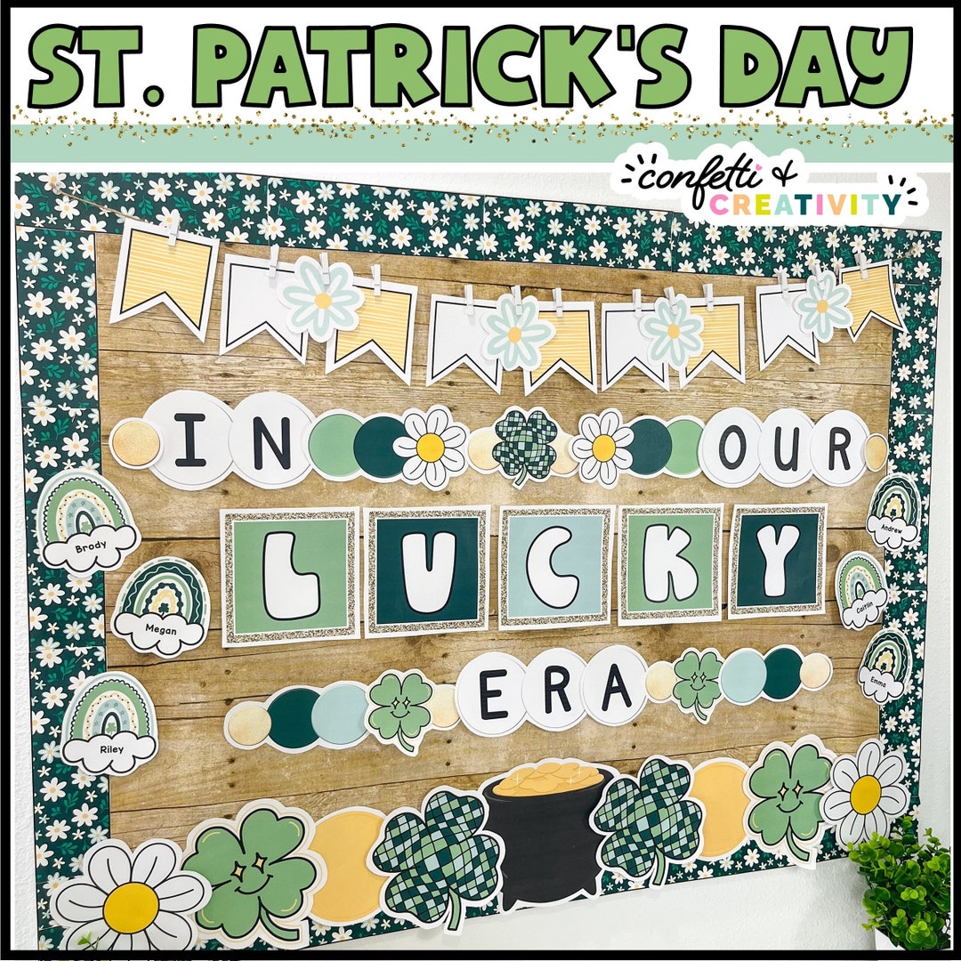 St. Patrick's Day Bulletin Board Kit: March Classroom Decor (digital ...