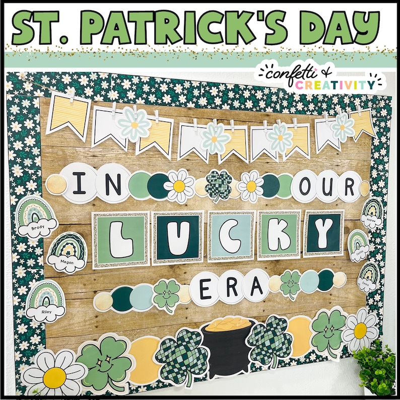 St. Patrick's Day Bulletin Board Kit: March Classroom Decor (digital ...