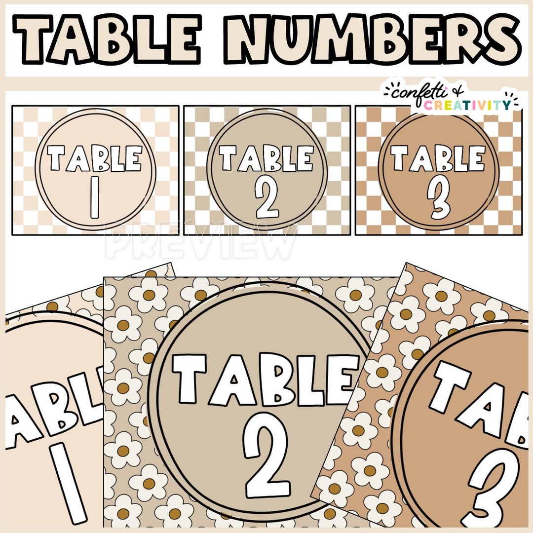 Neutral Classroom Table Numbers: Elementary Decor (digital Download) - Etsy