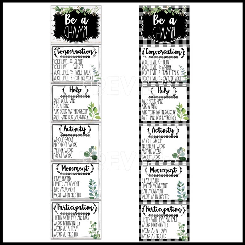 Farmhouse CHAMPS Posters Farmhouse Classroom Decor - Etsy