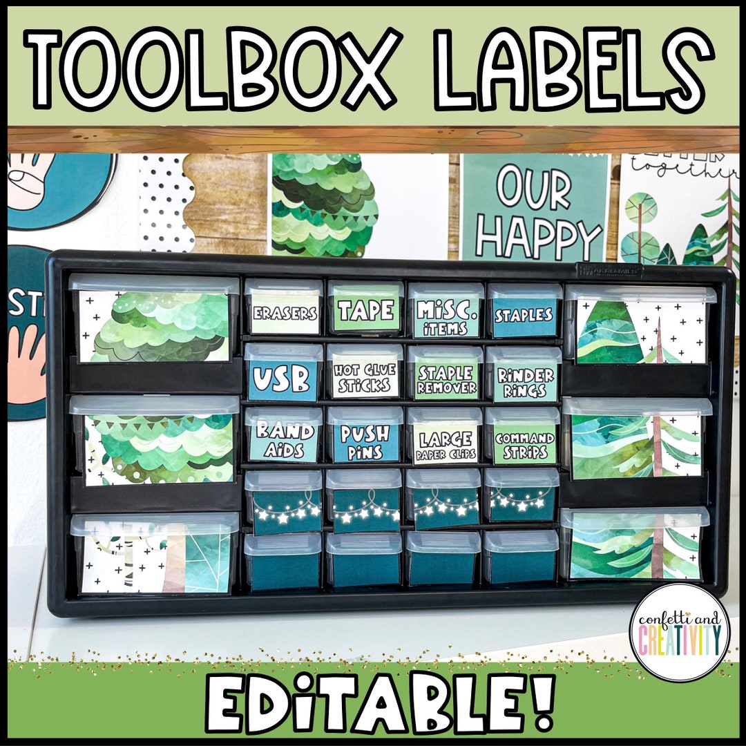 Nature Teacher Toolbox Editable Labels | Nature Classroom Decor ...