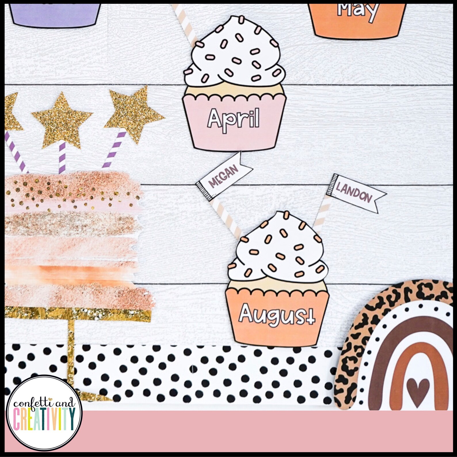 Boho Neutral Classroom Birthday Display Birthday Board for Classroom ...