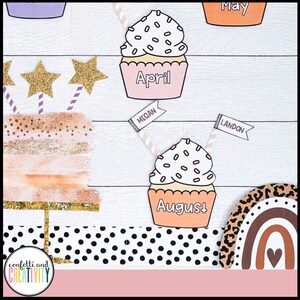 Boho Neutral Classroom Birthday Display | Birthday Board for Classroom ...