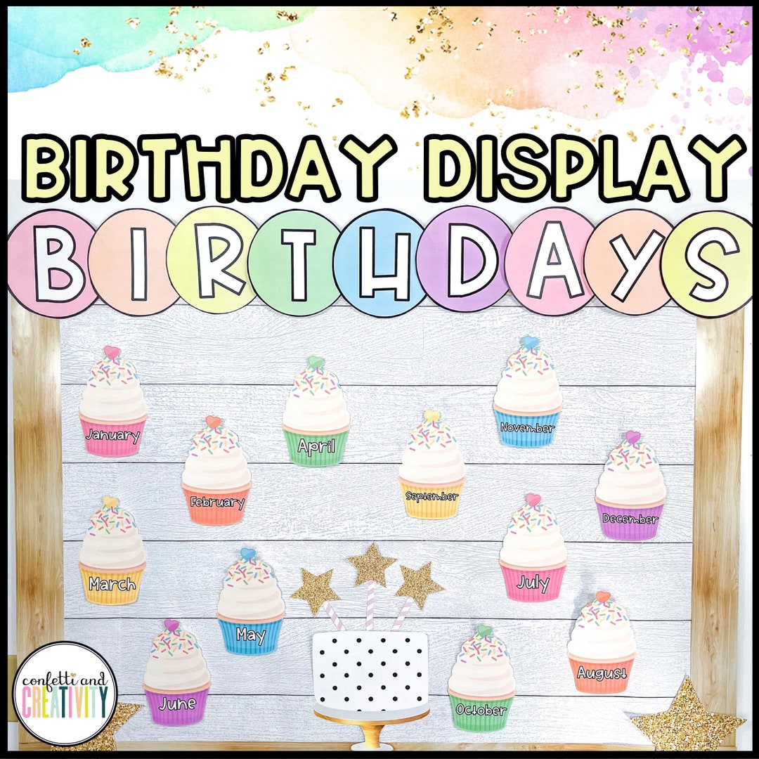 Pastel Classroom Birthday Display | Classroom Birthday Board | Birthday ...
