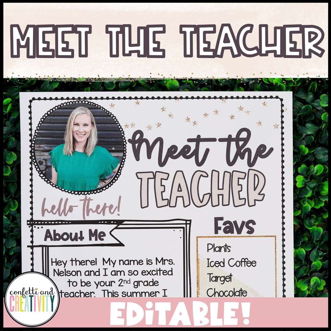 Editable Meet the Teacher Template | Boho Neutral Classroom Decor ...