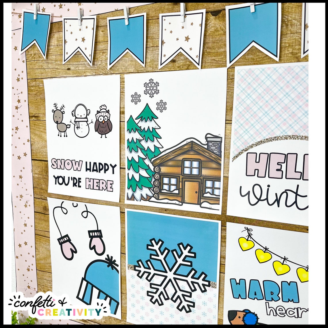 Winter Bulletin Board Posters: January Holiday Classroom Decor (digital ...