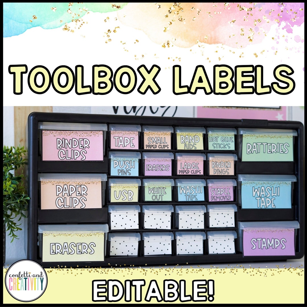 Pastel Teacher Toolbox Labels: Editable Classroom Decor (digital ...