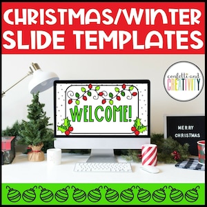 EDITABLE Classroom Slide Templates | Holiday Classroom Bundle ...