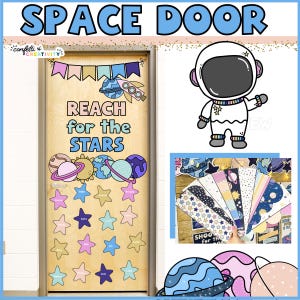 Space Classroom Door Decor Kit: 'blast Off' Theme (digital Download) - Etsy