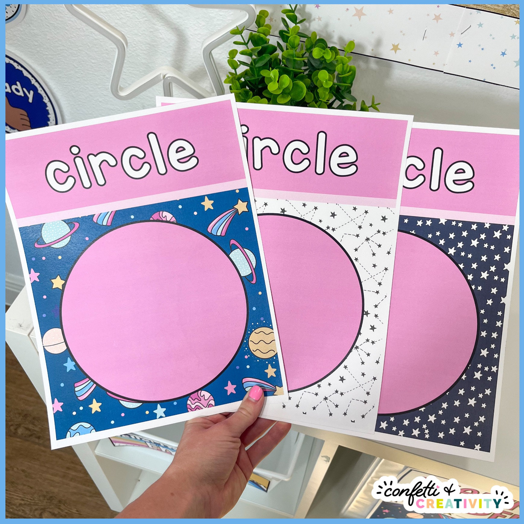 Space Classroom Shapes Posters: 2D & 3D Shapes (digital Download) - Etsy