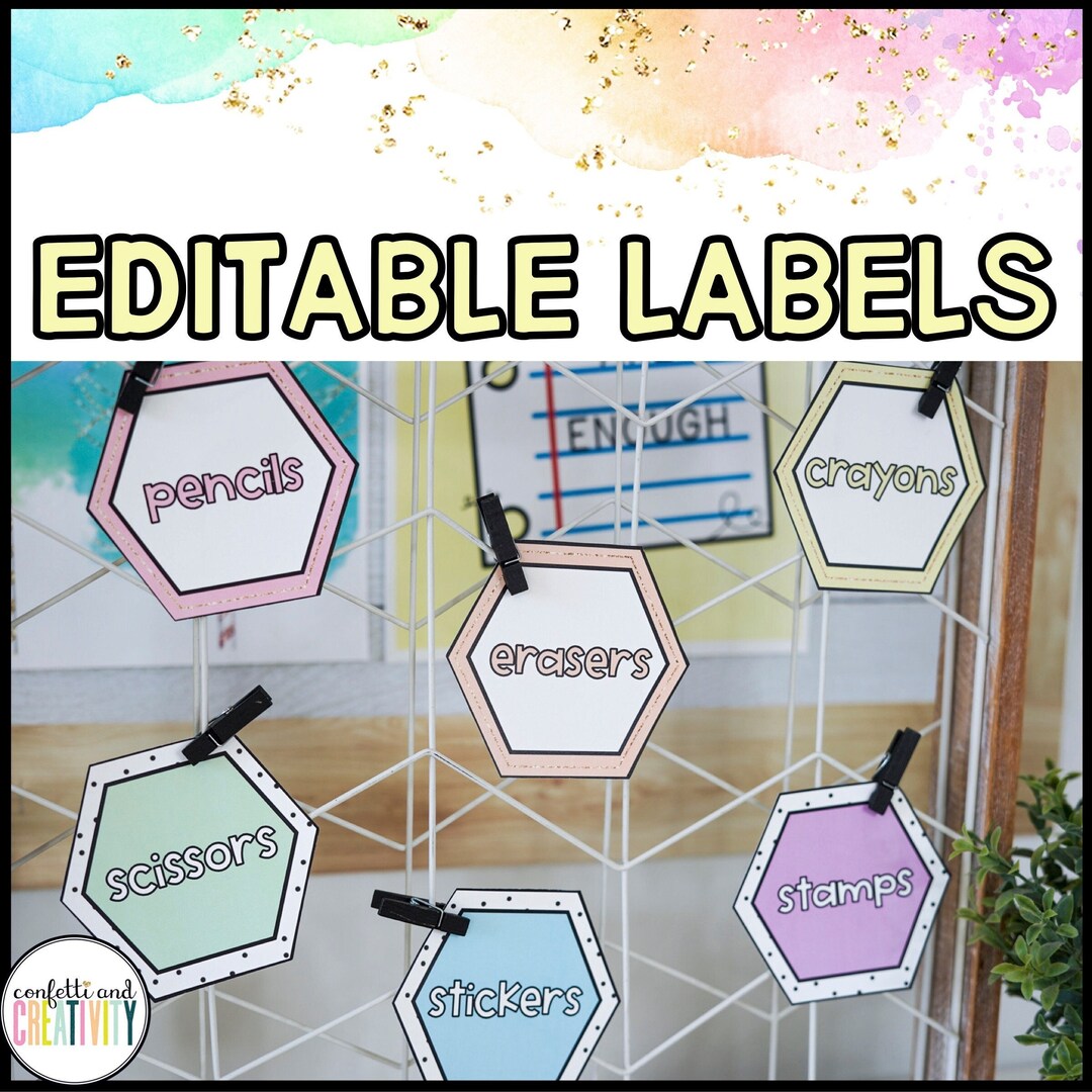 Pastel Classroom Labels: Editable Colorful Decor (digital Download) - Etsy