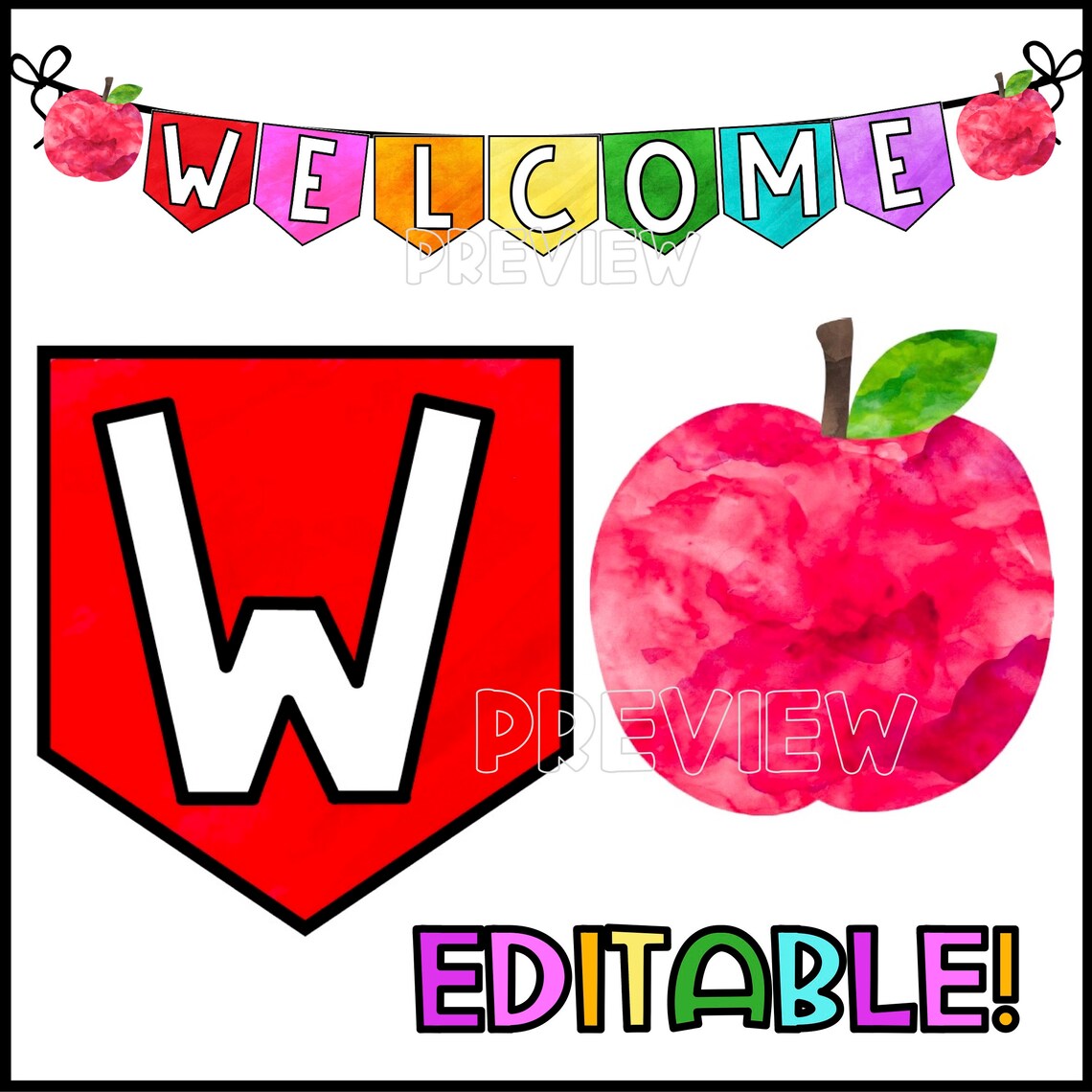 Editable Classroom Welcome Banner Watercolor Classroom Decor - Etsy