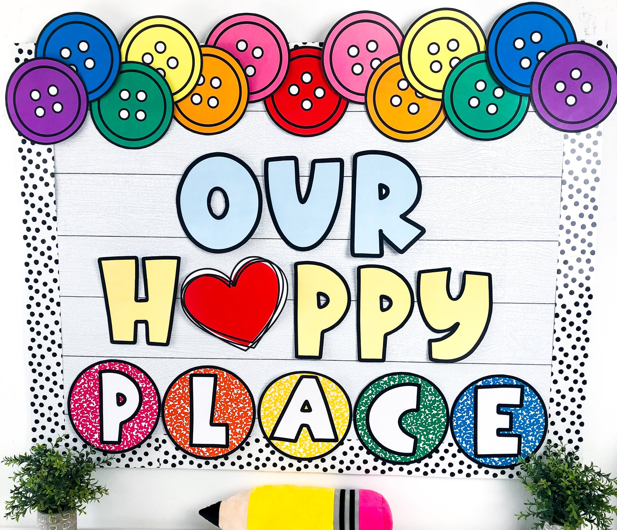 Printable "our Happy Place" Bulletin Board Kit: Back to School ...