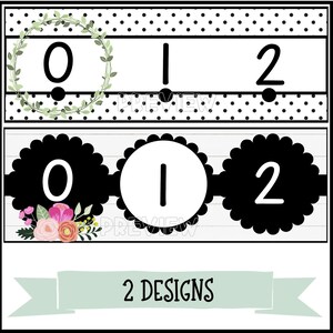Floral Farmhouse Classroom Number Line | Floral Farmhouse Classroom ...
