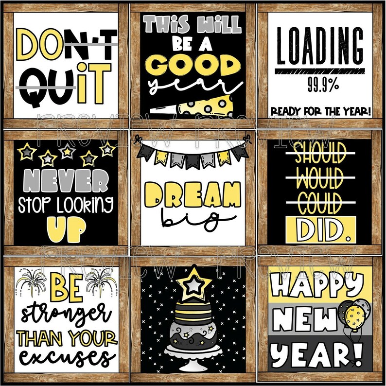 Classroom New Year Posters: January Bulletin Board Decor (digital ...