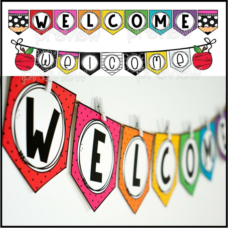 Editable Classroom Welcome Banner Bright Classroom Decor - Etsy