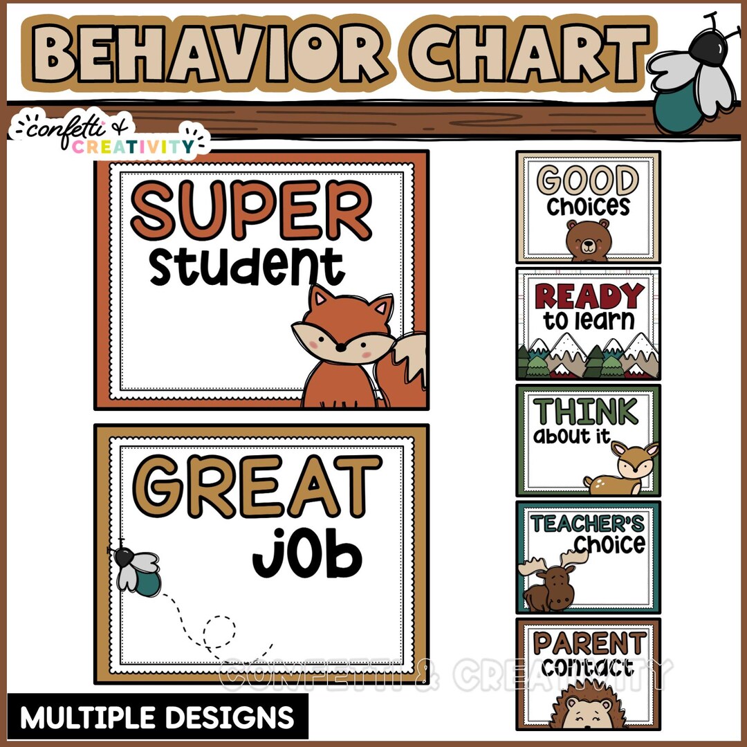 Camping Classroom Behavior Chart: Nature Theme, Editable Tracker ...