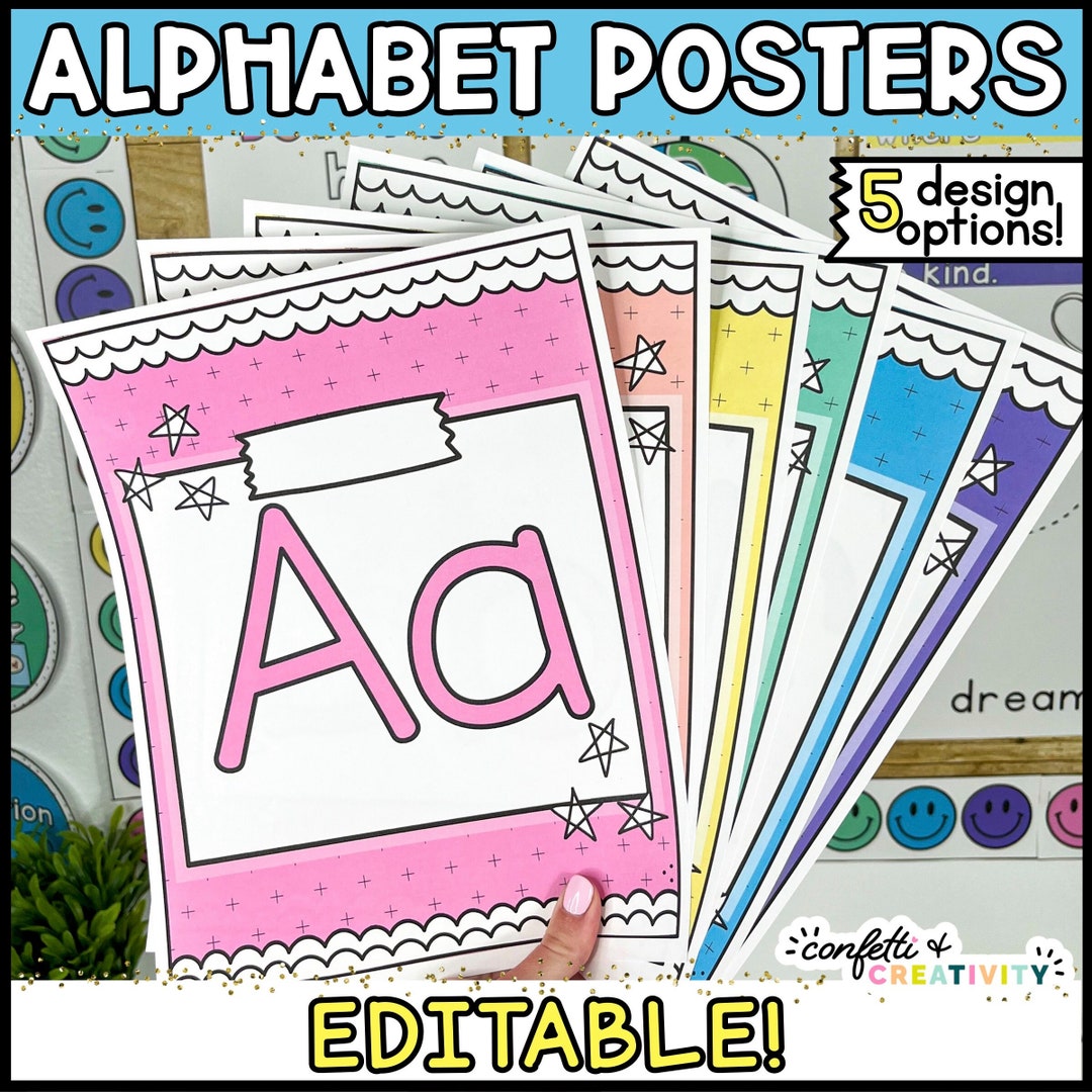 Bright Alphabet Classroom Posters: Colorful A-Z (digital Download ...