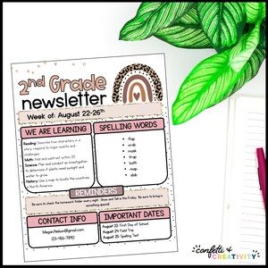 EDITABLE Boho Classroom Newsletter | Teacher Newsletter Template | Boho ...